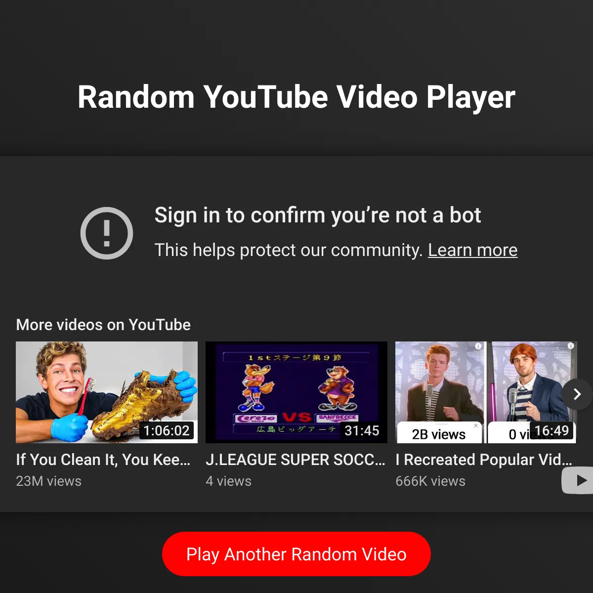 Random YouTube Player