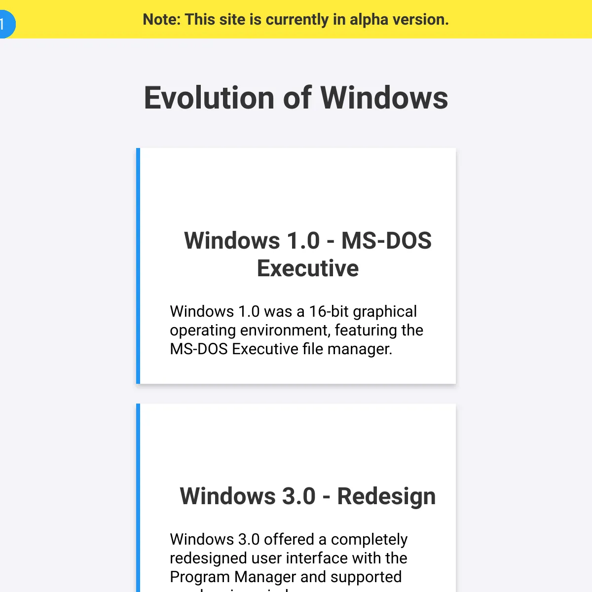 Evolution of Windows