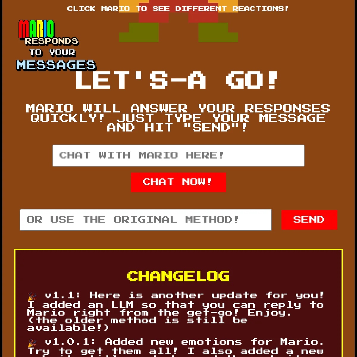 Mario Responds to your Messages V1.1