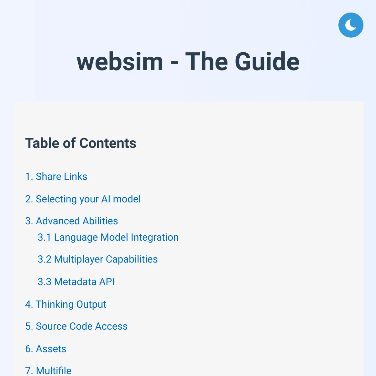 websim - The Guide