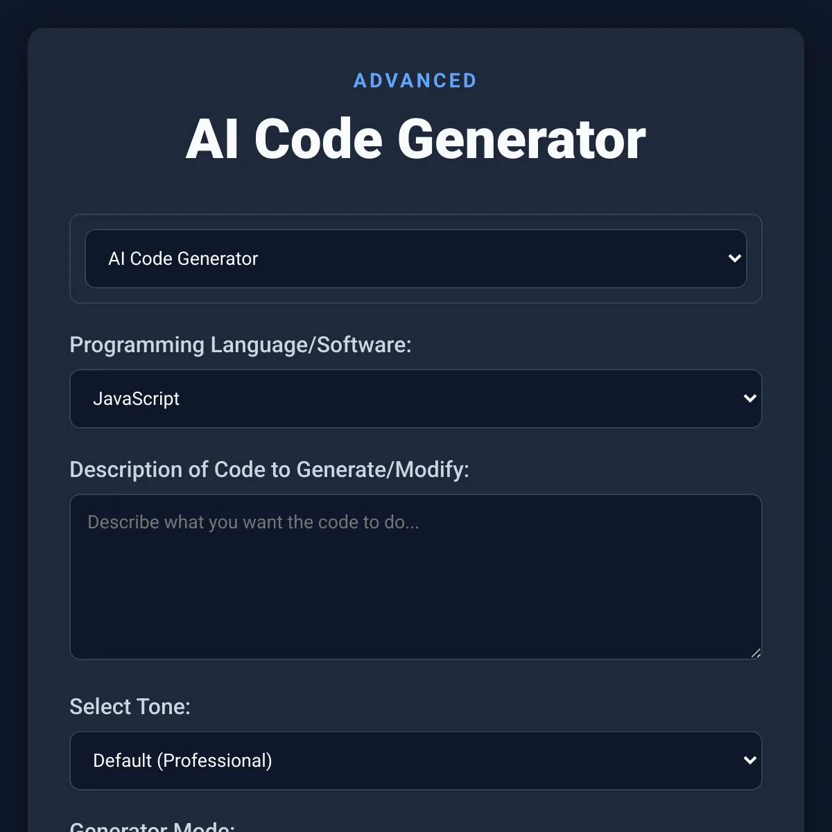 AI Code Generator